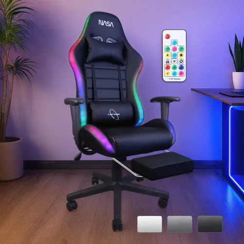 Silla De Escritorio Nasa Pro Gamer Ergonómica Con Luces Led Color Negro ...