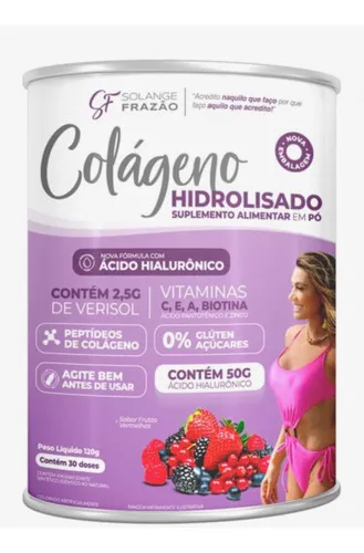Suplemento en polvo Solange Frazão Colágeno sabor frutos rojos en lata ... Suplemento en polvo Solange Frazão Colágeno sabor frutos rojos en lata ...