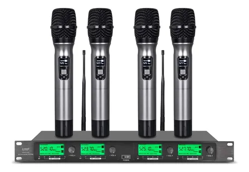 Sistema de microfone sem fio UHF Microfones de 4 canais | MercadoLivre Sistema de microfone sem fio UHF Microfones de 4 canais | MercadoLivre