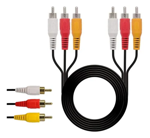 Cable Triple 3 Rca Audio Y Video Compuesto 1.5 Metros Largo | Cuotas ...