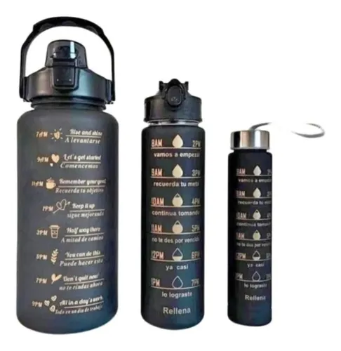 Set De 3 Termos Botella De Agua Botilo Motivacional X3 | MercadoLibre Set De 3 Termos Botella De Agua Botilo Motivacional X3 | MercadoLibre