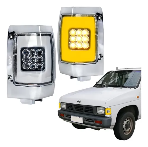 2 Cuartos Frontal Nissan D21 Pickup 87-07 Luz Led Gel Ámbar. | Envío gratis