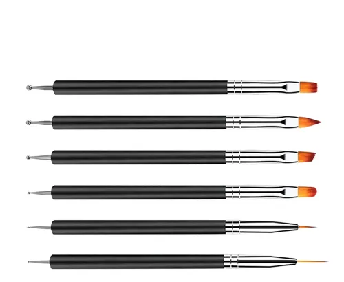 Brush Set 6pcs Double-ended Nail Design Painting Brushes Nai | MercadoLivre