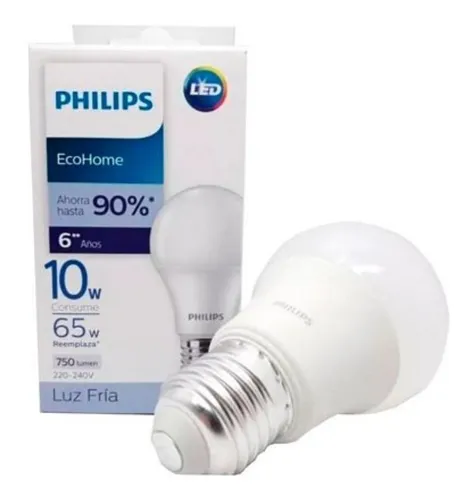 Lámpara Led Bulbo Philips 10w = 65w Cálido/frío- Pack X 10u Lámpara Led Bulbo Philips 10w = 65w Cálido/frío- Pack X 10u