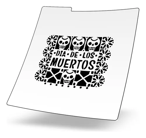 Stencil Reusable Galletas Dia De Muertos Papel Picado Meses Sin Interés