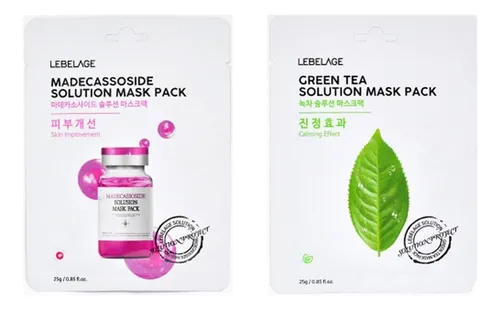 Mascarillas Premium Coreana Madecassoside Y Te Verde 20pz Cuotas