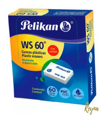 Goma Borrador Blanca Pelikan Ws60 Caja 60 Piezas Goma Borrador Blanca Pelikan Ws60 Caja 60 Piezas