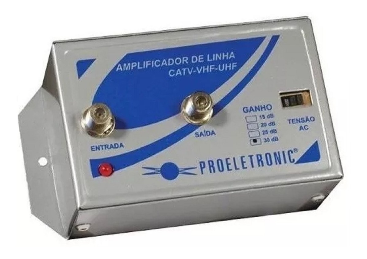 Amplificador De Linha 30db Antena Sinal Digital Uhf Tv Cabo | Frete grátis Amplificador De Linha 30db Antena Sinal Digital Uhf Tv Cabo | Frete grátis