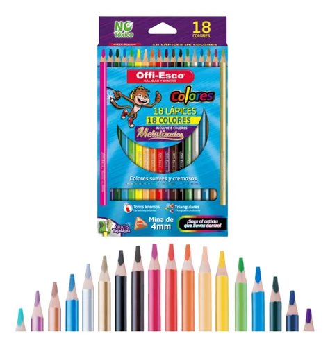 Caja Colores Offi Esco X18 Colores Metalizados | Cuotas sin interés