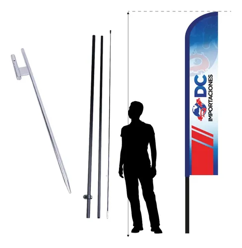 Estructura Para Bandera Publicitaria Flag Banner 2.8m Estaca | Envío gratis