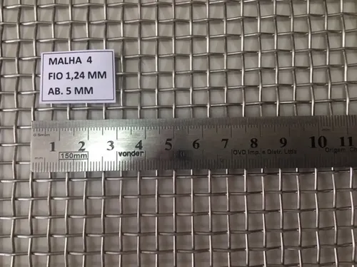 Tela De Aço Inox 304 Malha 4 Fio 1 24 Abertura 5 Mm Frete Grátis