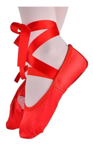 Sapatilha Ballet Vermelha Com Fitas Bailarina Em Cetim | MercadoLivre Sapatilha Ballet Vermelha Com Fitas Bailarina Em Cetim | MercadoLivre