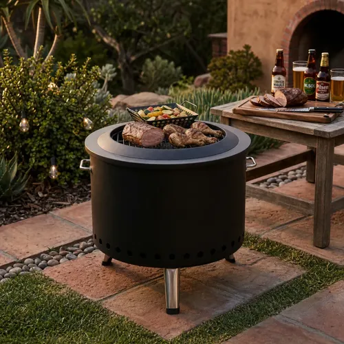 Brasero Parrillero Sin Humo Doble Combustión 57cm Casa Viva | Cuotas ...
