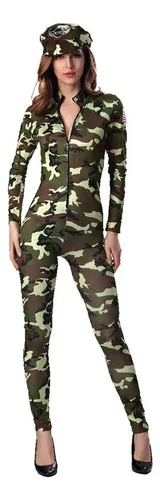 Uniforme Militar Para Mujer Sexy Camuflaje Oficial Verde Cuotas