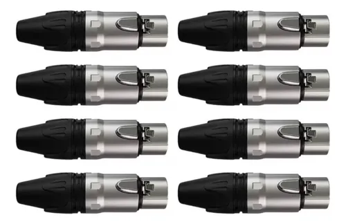 Plug Xlr Wireconex Femea Linha 1003 Flange Bk Kit Com 8 Plug Xlr Wireconex Femea Linha 1003 Flange Bk Kit Com 8