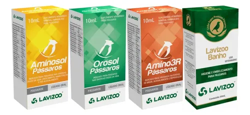 Kit 1 Aminosol 1 Orosol 1 Amino 3r Pássaros 1 Lavizoo Banho | MercadoLivre
