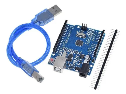 Placa Compatível Arduíno Uno R3 Atmega328 Smd Com Cabo Pino