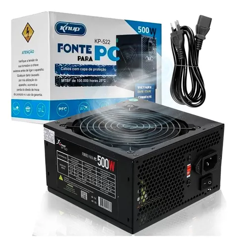 Fonte Atx 500w Reais Gamer Super Silenciosa Pc Bivolt Frete Grátis