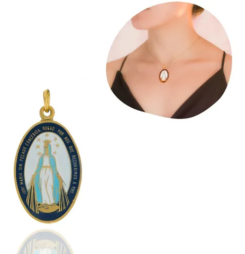 Medalla Dije Virgen Milagrosa Esmaltada Y Cadena Acero Inox en venta en ... Medalla Dije Virgen Milagrosa Esmaltada Y Cadena Acero Inox en venta en ...