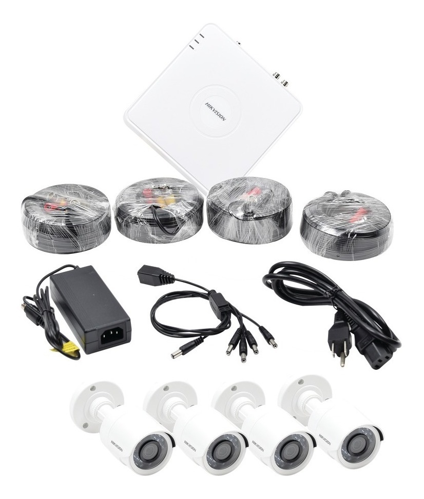 Kit Turbohd 1080p Hik Connect Dvr 8 Canales 4 Cámaras Bala Envío Gratis