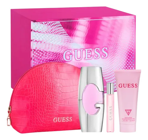 Set De Perfume 3 Piezas Guess Dama Cosmetiquera Meses Sin Interés