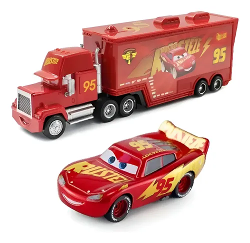 Trailer Mack Y Carro Rayo Mcqueen Cars Metal Rojo | MercadoLibre