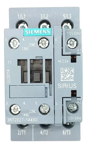 Contactor Siemens 3rt2027-1ak60 Bobina 110v Sirius | Envío gratis
