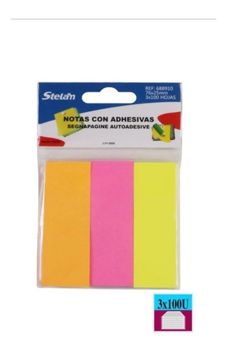 Pack 5 Notas Adhesivas Post It Colores Flourescentes Cuotas Sin Interés