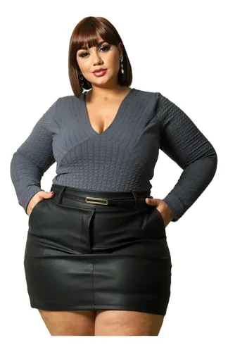 Short Saia Feminino Courino Plus Size Curvy Frete Grátis