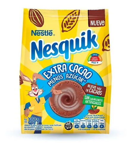 Chocolatada Nesquik Cacao Polvo Nestle Menos Azucar X 300 Gr En Venta