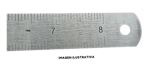 Regla Graduada Cm Y Pulgadas Acero Inox 8 Pulg 20cm En Venta En
