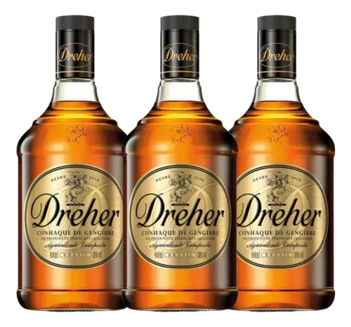 Kit Com 3 Conhaque De Gengibre Dreher 900ml | Parcelamento sem juros Kit Com 3 Conhaque De Gengibre Dreher 900ml | Parcelamento sem juros