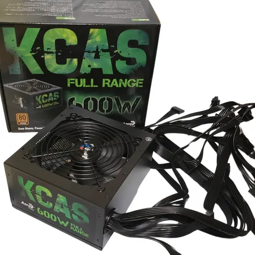 Fonte Atx Aerocool Kcas 600w 80 Plus Bivol Com Pfc Ativo Ful Frete Grátis