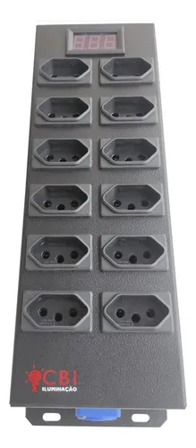 Régua 12 Tomadas Powercon Profissional Voltímetro Cbi S/cabo ...