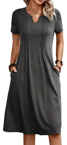 Vestido Moda Mujer Casual Manga Corta Cuello V Con Bolsillo | MercadoLibre Vestido Moda Mujer Casual Manga Corta Cuello V Con Bolsillo | MercadoLibre