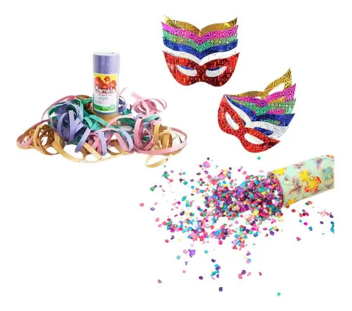 Kit Carnaval 20 Serpentina + 1 Pacote De Confete + Brinde | MercadoLivre