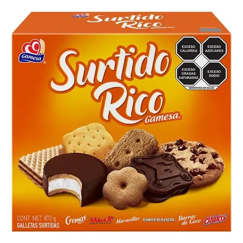 Galletas Gamesa Surtido Rico 872g Mamut Emperador Cremax | Envío gratis