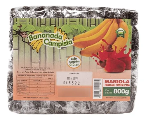 Mariola Cristalizada Caju 800g Bananada Campista