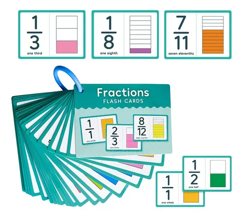 Juegos De Fracciones 35 Tarjetas Interactivas Matemáticas | MercadoLibre