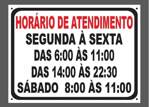 Placa Horário De Atendimento / Horário De Funcionamento | MercadoLivre Placa Horário De Atendimento / Horário De Funcionamento | MercadoLivre