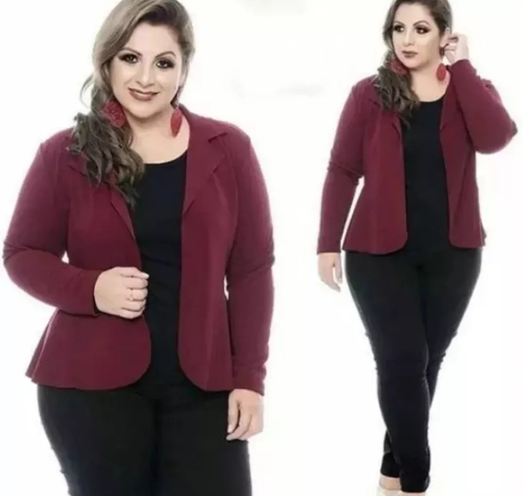 Blazer Neoprene Casaco Terninho Feminino Plus Size G1 G2 G3 Mercado Livre