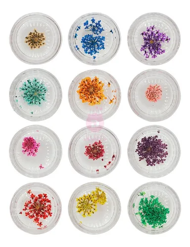 Kit 12 Flores Seca Decoração Unhas Gel Salão Promoção Mercadolivre