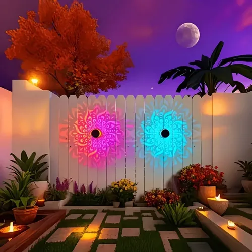 Lâmpada Solar Mandala À Prova D'água Para Parede | Parcelamento sem juros