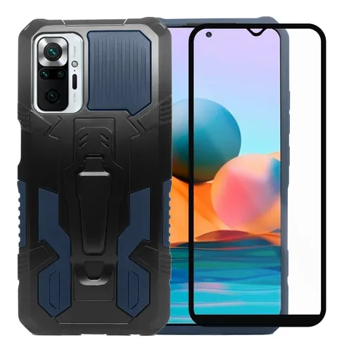 Funda Uso Rudo Robot Clip Xiaomi Note 10 5g Mas Mica 9d 2pz Meses Sin