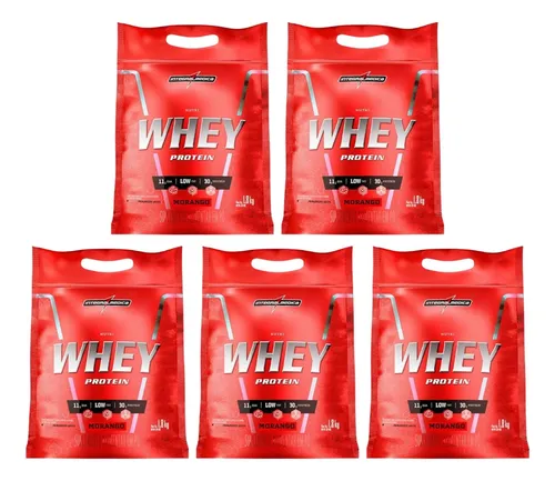 Kit 5 Nutri Whey Integralmédica Refil 1 8kg Morango Parcelamento Sem