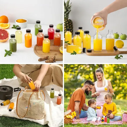 24 Piezas Botellas De Vidrio Con Tapa Para Jugos Agua 120 Ml | Meses ...