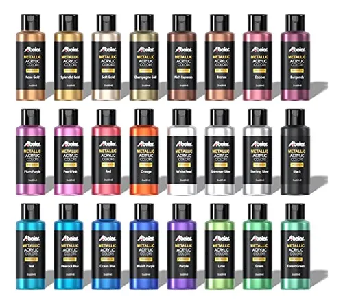 Abeier Set De 24 Pinturas Acrílicas Metálicas | Meses sin interés Abeier Set De 24 Pinturas Acrílicas Metálicas | Meses sin interés