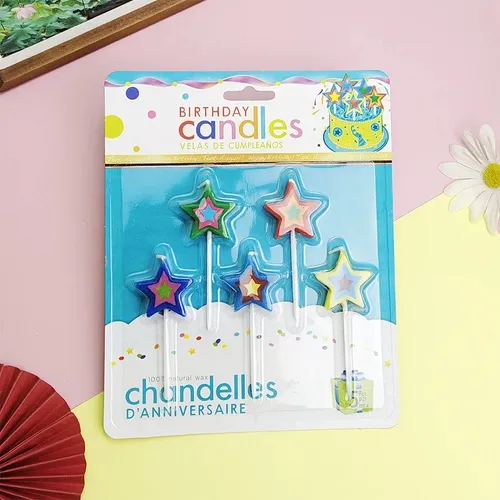 New 5pcs Five Pointed Star Happy Birthday Cake Candles | MercadoLibre
