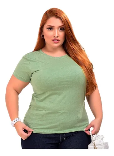 T Shirt Blusa Camiseta Feminina Básica Plus Size Premium Mercadolivre