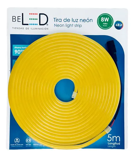 Tira Led Neon Flex 5m 12v Alto Brillo Decorativa Ip65 Color De La Luz